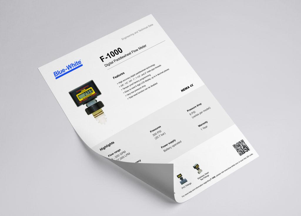 F-1000 Technical Data Sheet - 85000-170 - Blue-White Industries