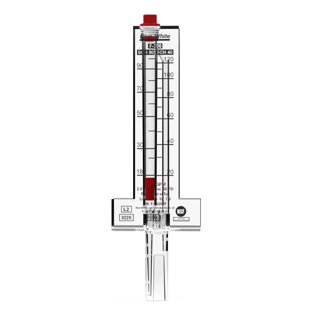 F-300 Pitot Tube Acrylic Flow Meter - Blue-White Industries