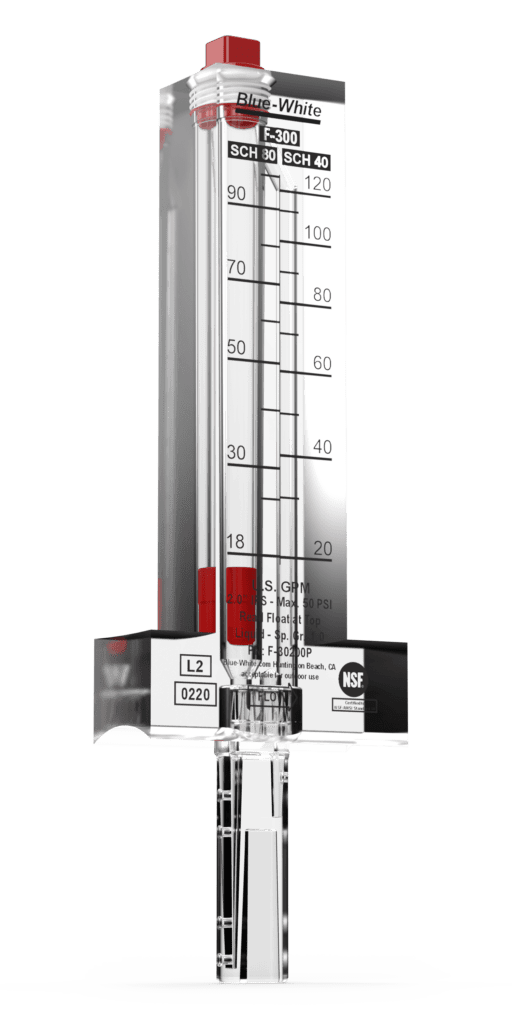 F-300 Pitot Tube Acrylic Flow Meter - Blue-White Industries