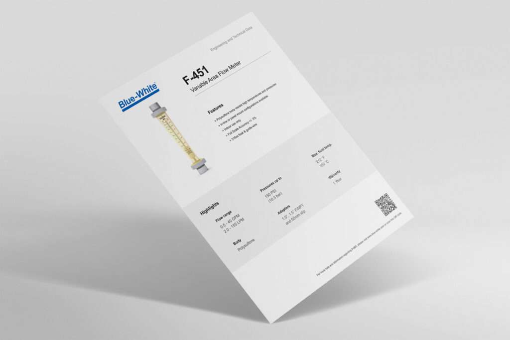 F-451 Technical Data Sheet - 85000-036 - Blue-White Industries