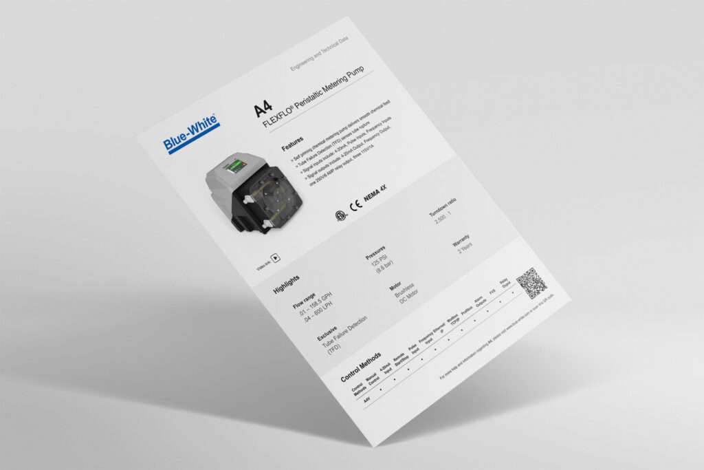 A4 Technical Data Sheet – 85000-100 - Blue-White Industries