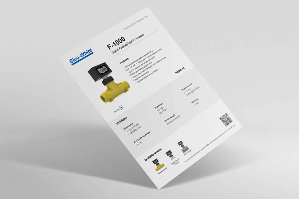 F-1000 Technical Data Sheet - 85000-170 - Blue-White Industries